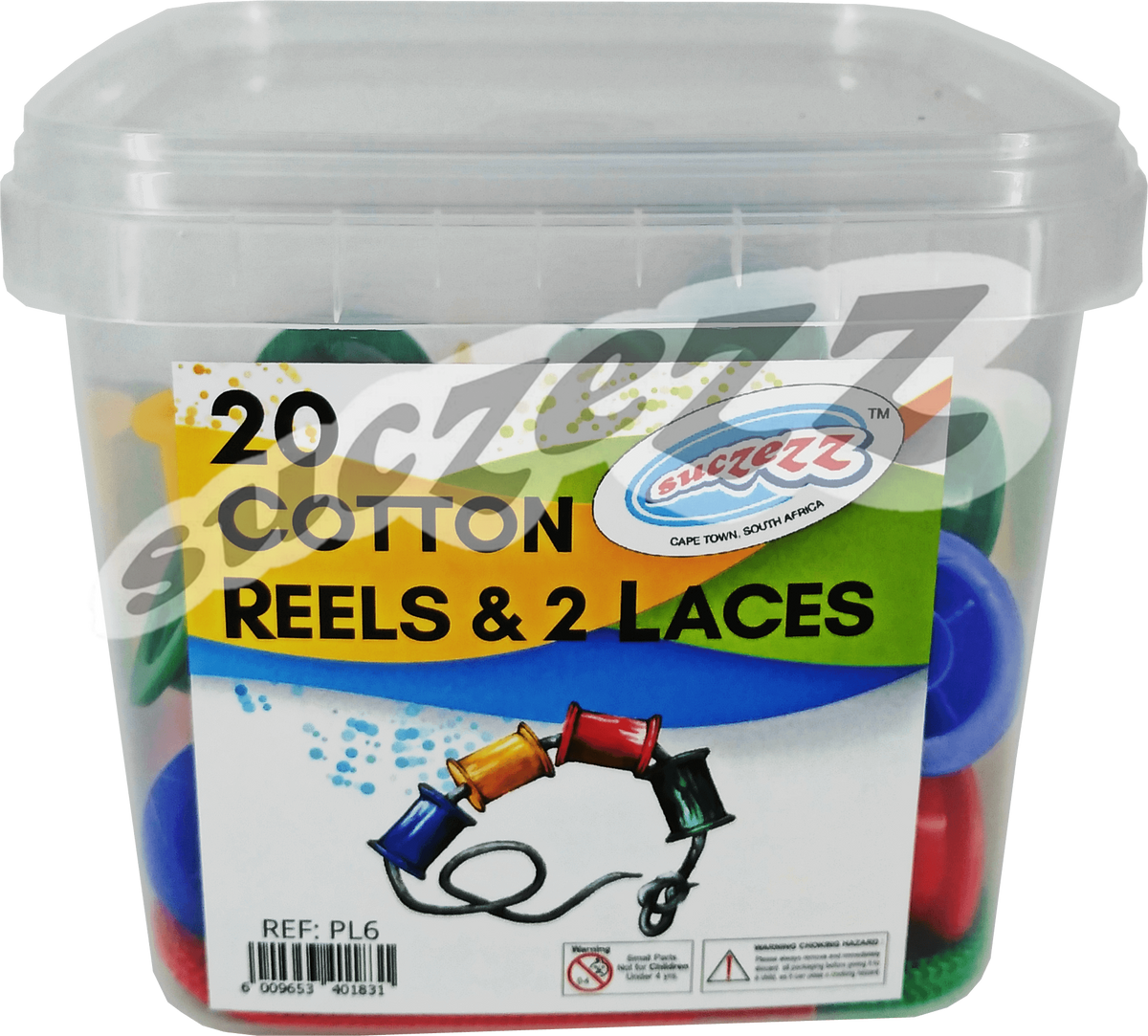 20 x Coloured cotton reels + 2 Laces – Toyville - South Africa
