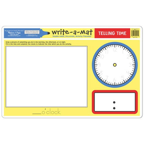Telling Time Write A Mat – Toyville - South Africa