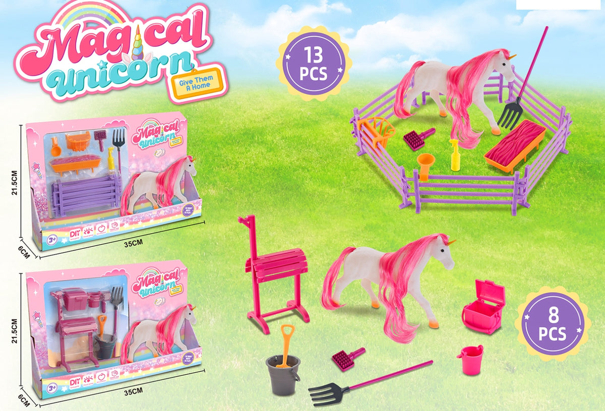 Pink & Purple Horse Ranch Playset 13pc – Toyville - South Africa